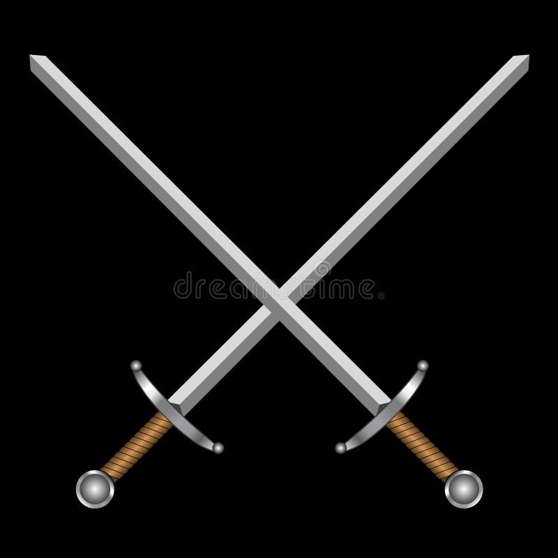Two swords vector stock vector. Illustration of king, engraving - 4671916
