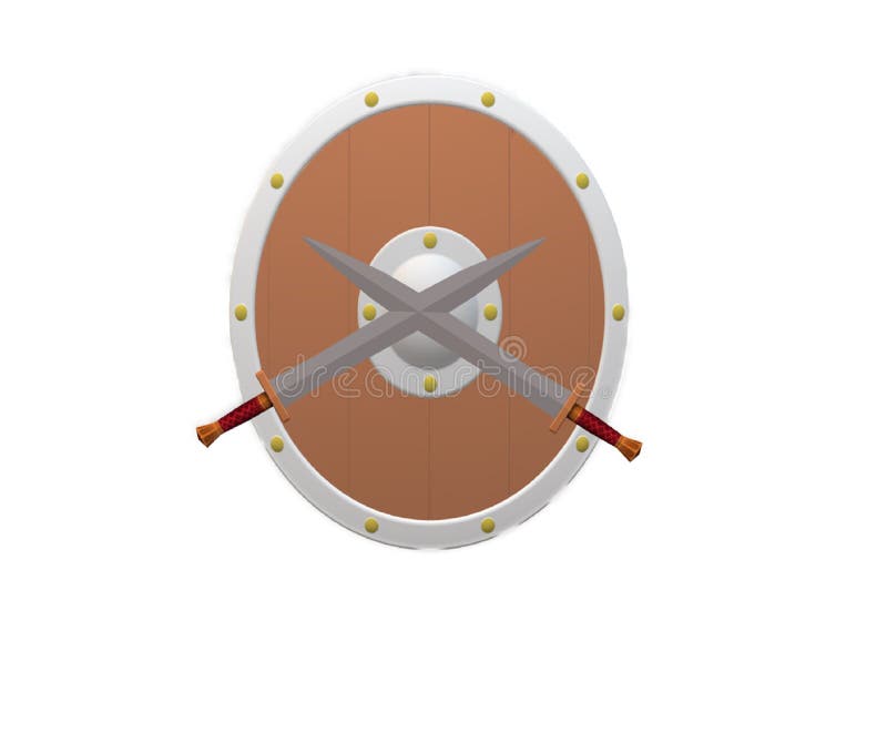 Two swords and a shield stock illustration. Illustration of shield ...