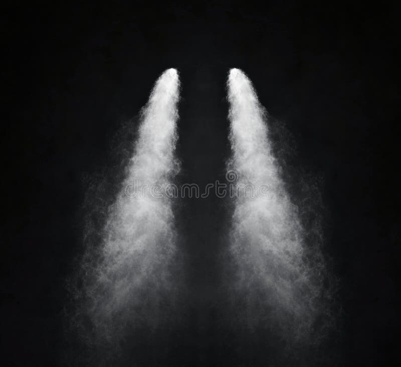 Dual Beams of Mist on Dark Background for Atmospheric Effect Stock ...