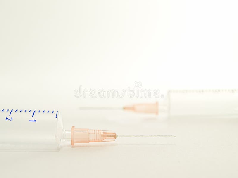 Two syringes stock photo. Image of hospital, white, plastic - 7537952