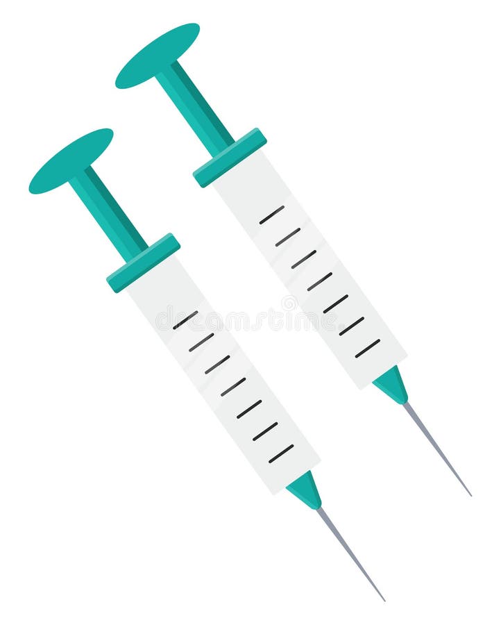 Two syringes, icon stock vector. Illustration of medical - 261386403