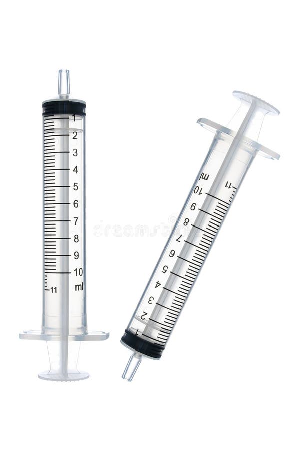 Two Syringes Isolated on White Stock Photo - Image of blood, medicine ...