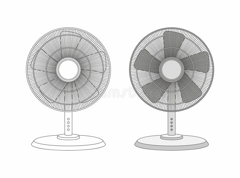 Two Table Electric fan stock vector. Illustration of fans - 111343051