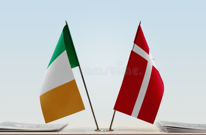 Flags of Ireland and Denmark Stock Illustration - Illustration of ...