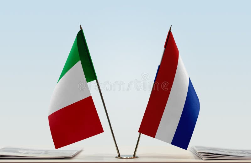 Flags of Italy and Netherlands Stock Photo - Image of agreement, join ...