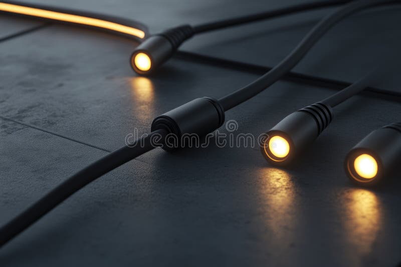 Two Table Lamps Lit Up on a Surface Stock Image - Image of light, lamps ...