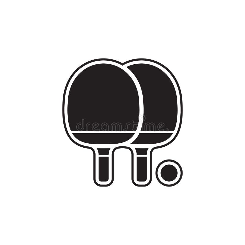 Two Table Tennis Rackets and Ball. Vector Illustration Decorative ...