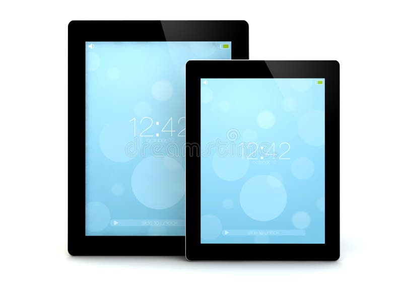 Two tablet stock illustration. Illustration of button - 35097019