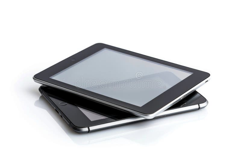 Two Tablets Stacked on Top of Each Other Stock Photo - Image of ...