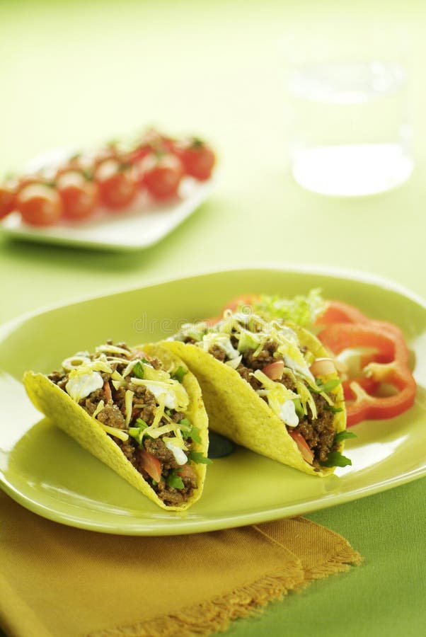 Two Tacos stock image. Image of meat, vegetable, foodstuff - 10674279
