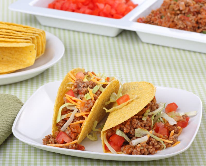 Two Beef Tacos stock image. Image of lunch, meat, taco - 26702159