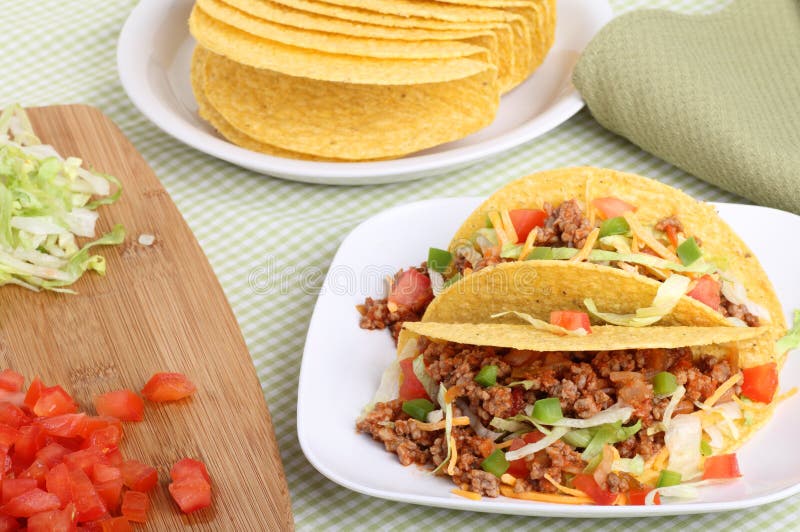 Two Tacos stock photo. Image of cuisine, dinner, beef - 19231444