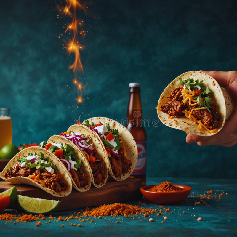 Two tacos with ground beef stock illustration. Illustration of spice ...