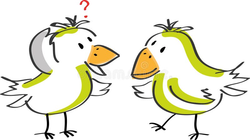 Two talking birds stock vector. Illustration of flying - 20984104