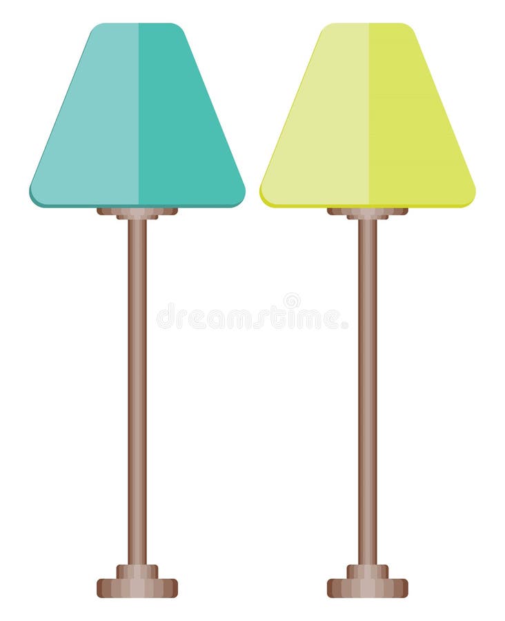 Two tall lamps, icon stock vector. Illustration of icon - 261386742