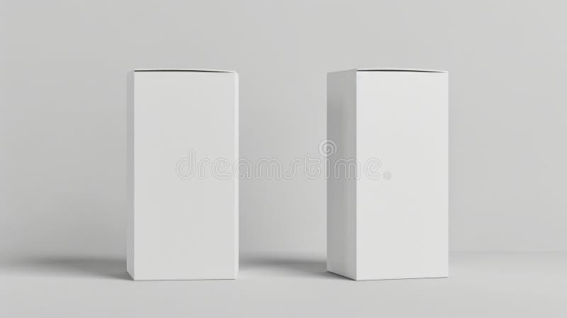 Two Tall White Boxes Sitting Next To Each Other. Suitable for Packaging ...