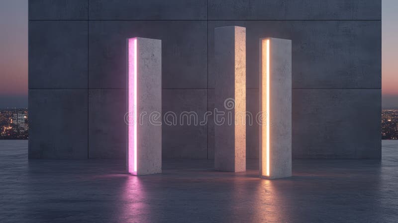 Two Tall White Columns, a Majestic Architectural Design Reaching for ...