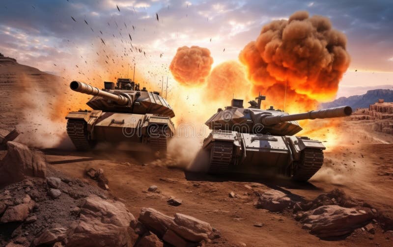 Tanks in Action: Wartime Assault. Created by Generative Artificial ...