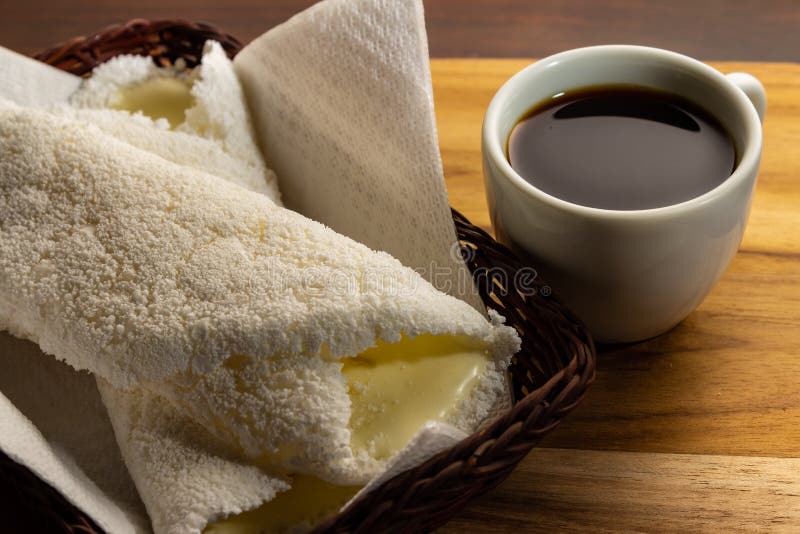Two Tapioca and a Cup of Coffee. Stock Photo - Image of appetizer ...