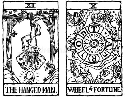 Two Tarot Cards Outline V.6 Stock Illustration - Illustration of ...