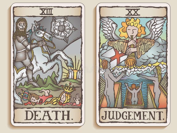 Two Tarot Cards v. 9 stock vector. Illustration of grim - 19064352