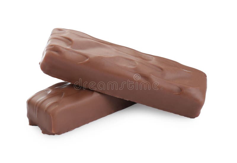 Two Tasty Chocolate Bars on White Background Stock Photo - Image of ...