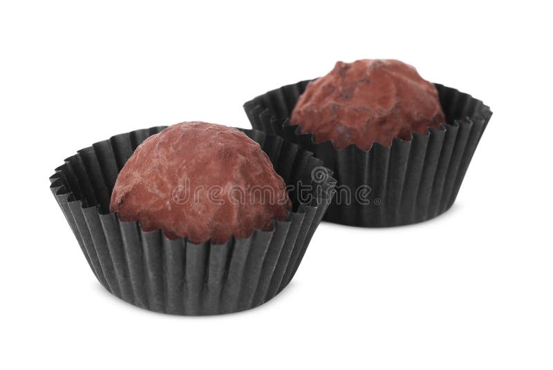 Two Tasty Chocolate Candies Isolated on White Stock Image - Image of ...
