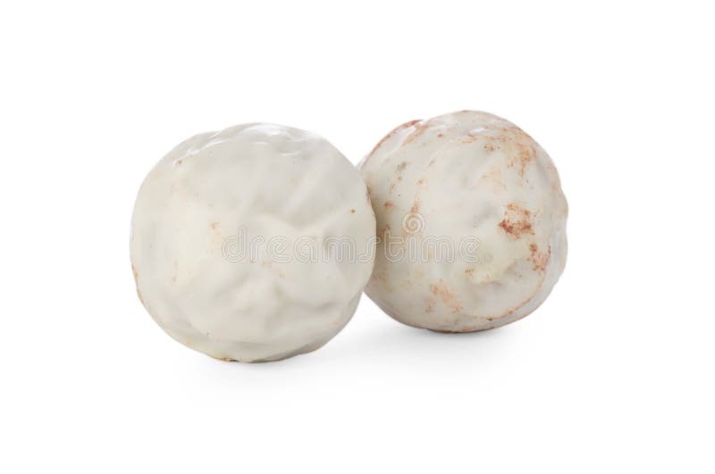Two Tasty Chocolate Candies Isolated on White Stock Photo - Image of ...