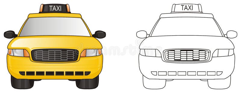 Two taxi cars stock illustration. Illustration of cars - 91149014