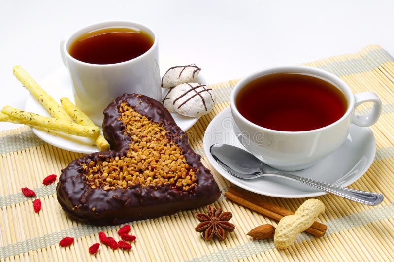 Cup of Tea and Cookies with Love Stock Photo - Image of ingredient ...