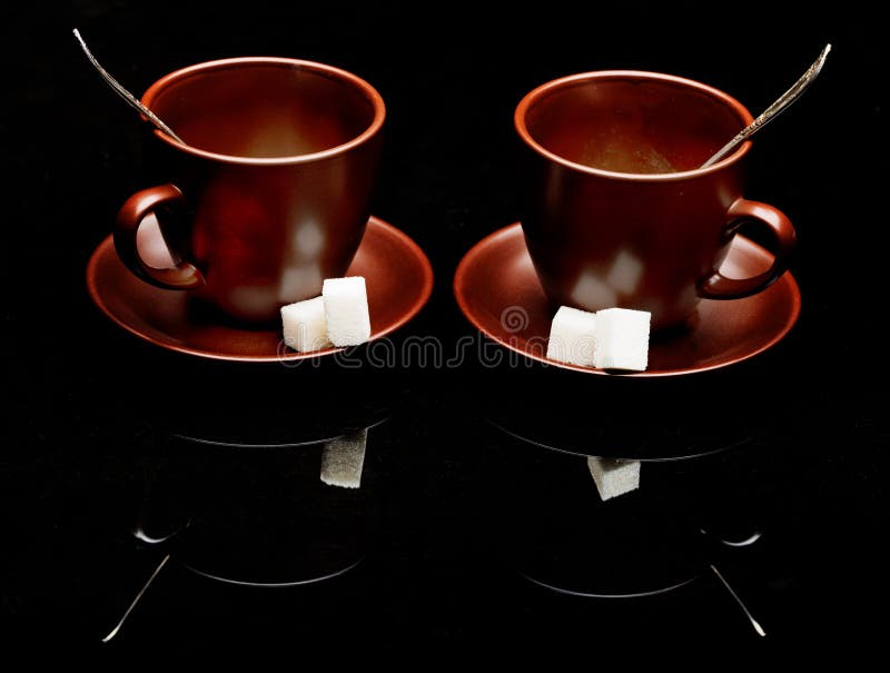 Two Tea Cups with Teaspoons Stock Photo - Image of closeup, object ...