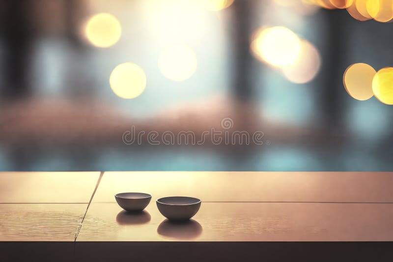 Two Teacups on a Table. Generated by AI. Stock Illustration ...