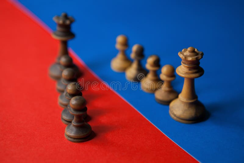 Two Teams with Business Leaders Opposite Each Other. Two Teams Compete ...