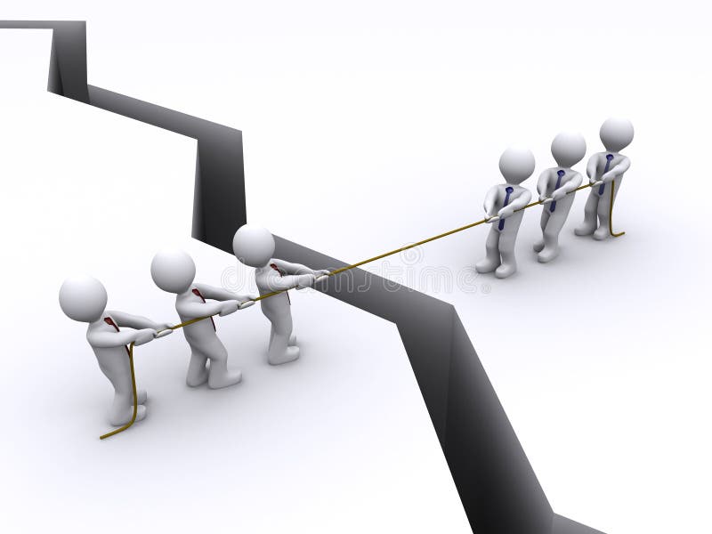 Two Teams Fight Over a Crack Stock Illustration - Illustration of ...