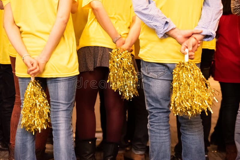 Two Teams of People Differentiated by the Color of the Shirts, on Their ...