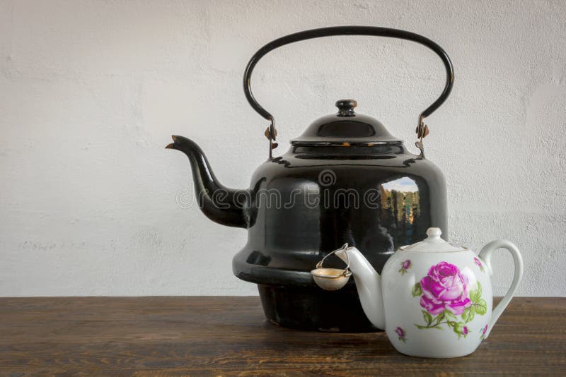 Two teapot stock image. Image of ceramic, white, drink - 61031679