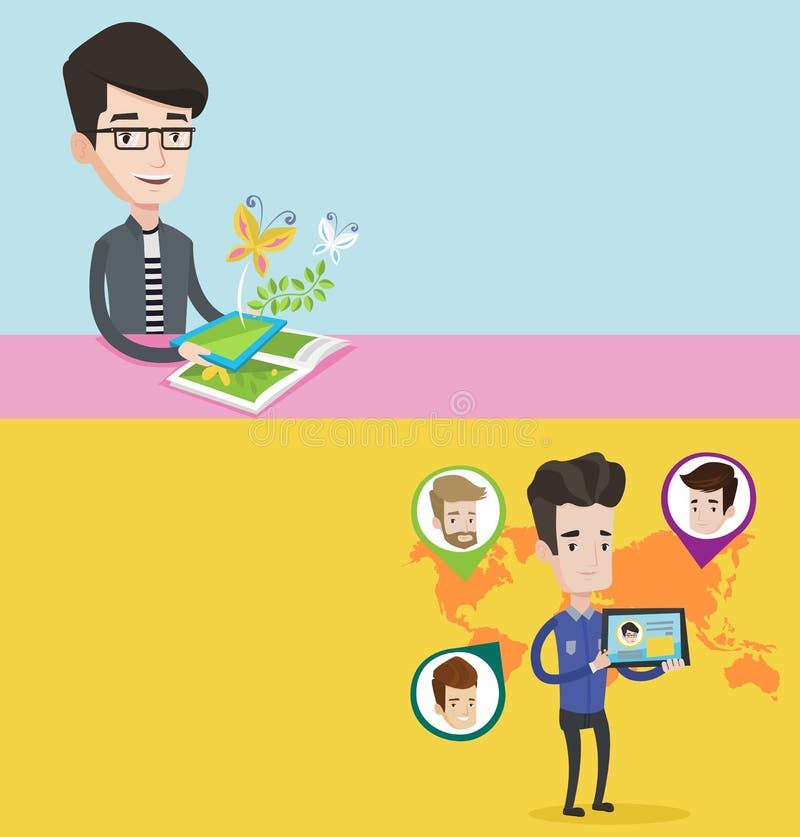 Two Technology Banners with Space for Text. Stock Vector - Illustration ...