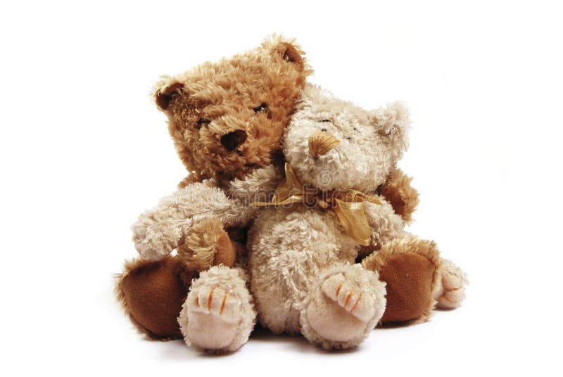 Back View of Two Teddy Bears Hugging Each Other Stock Image - Image of ...