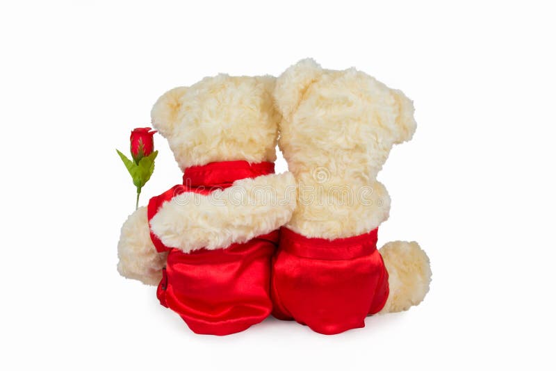 Two Teddy Bear Sitting Back Side Stock Image - Image of soft, sitting ...