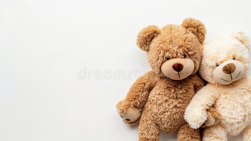 Two Teddy Bears Sitting Together Stock Photo - Image of company, cuddly ...