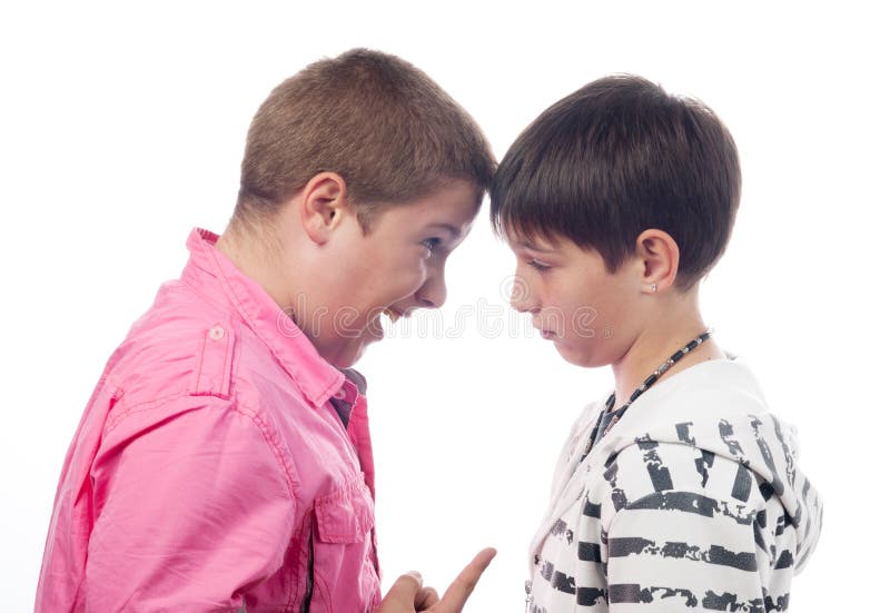 Two Teenage Boys Arguing And Screaming Stock Image - Image: 21889905
