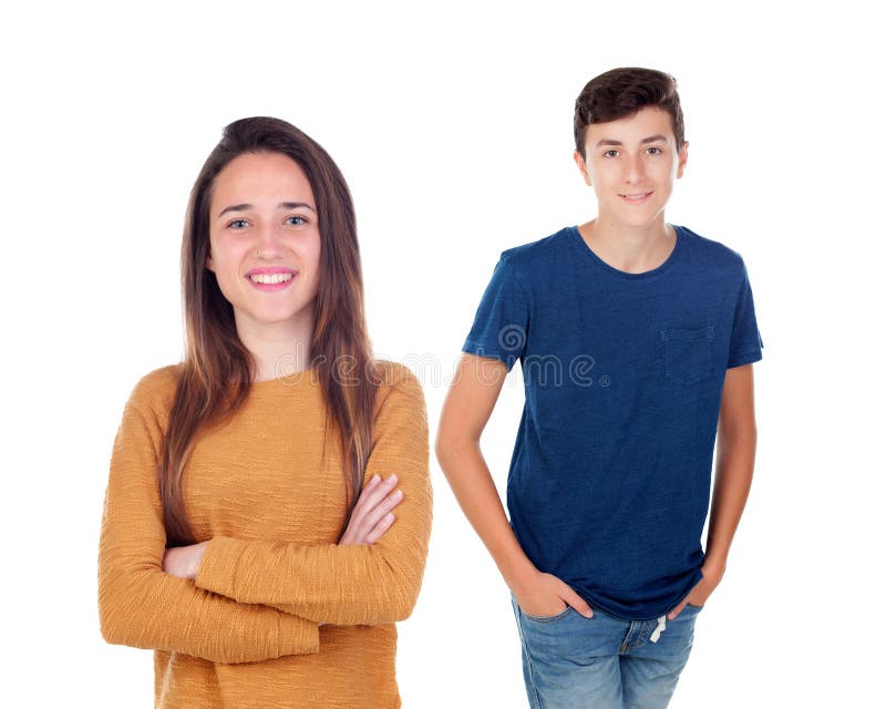 Two Teenagers Looking at Camera Stock Image - Image of isolated ... Two Teenagers Looking at Camera Stock Image - Image of isolated ...
