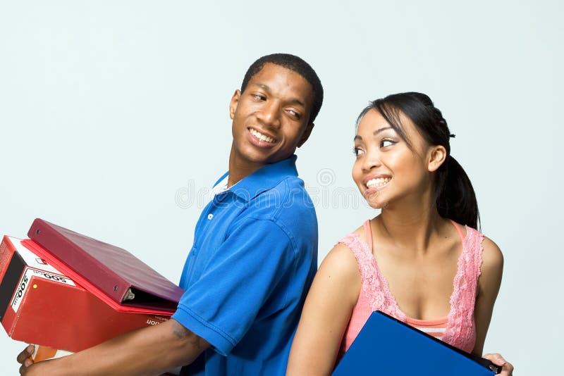 Two Teens Stand Back To Back - Horizontal Stock Photo - Image of black ...