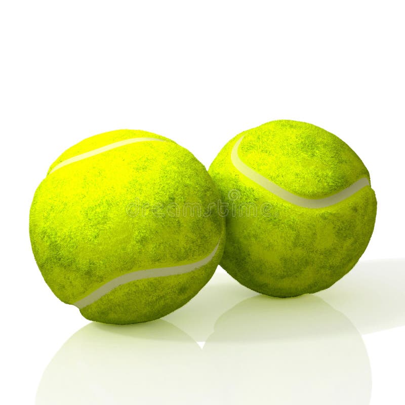 Two Tennis Balls. 3D Illustration Stock Illustration - Illustration of ...