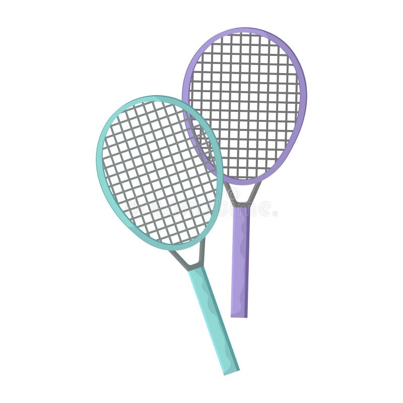 Two Tennis Rackets. Vector Cartoon Isolated Objects Stock Vector ...