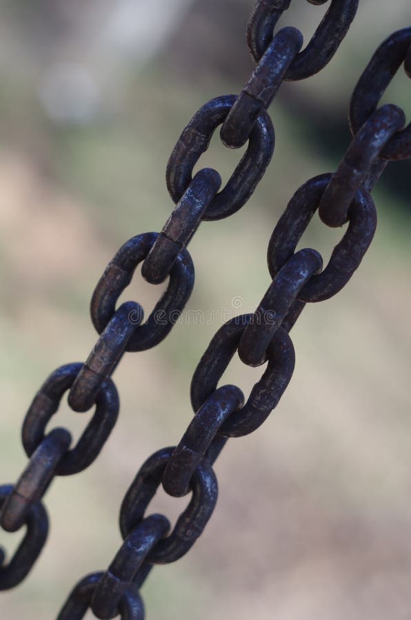 Two Tense Rusrty Chains Close-up Stock Image - Image of iron, macro ...
