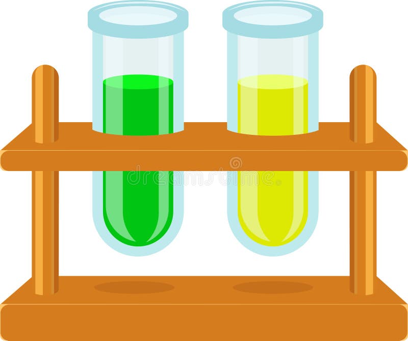 Two Test Tubes and a Wooden Stand without Background Vector Stock ...