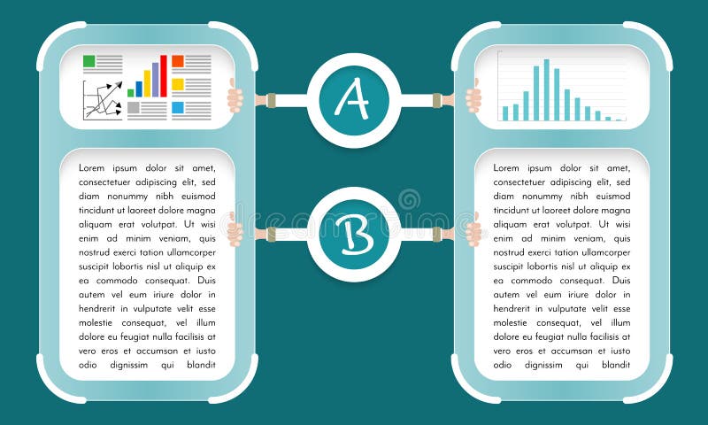Two Text Frame with Diagrams and Sample Text. Stock Vector ...