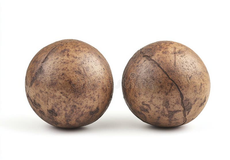 Two Textured Brown Spheres on White Background Stock Illustration ...