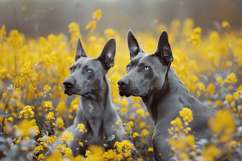 Two Thai Ridgeback dogs stock illustration. Illustration of warm ...